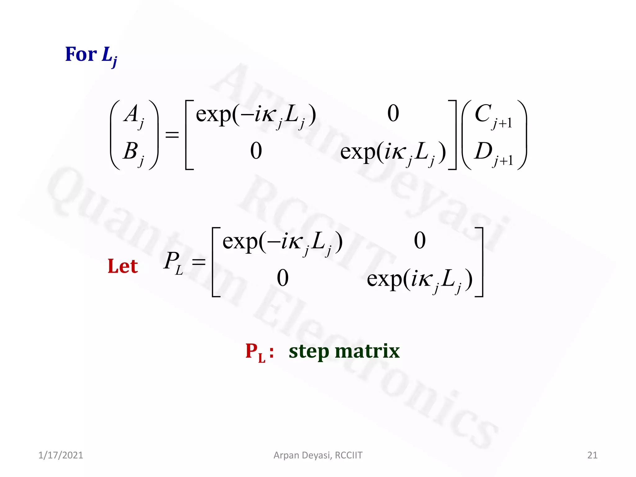 Calculation Of Transmission Coefficient Using Propagation Matrix Method