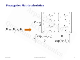 Calculation of transmission coefficient using Propagation Matrix Method | PPT