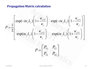 Calculation of transmission coefficient using Propagation Matrix Method | PPT