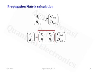 Calculation of transmission coefficient using Propagation Matrix Method | PPT