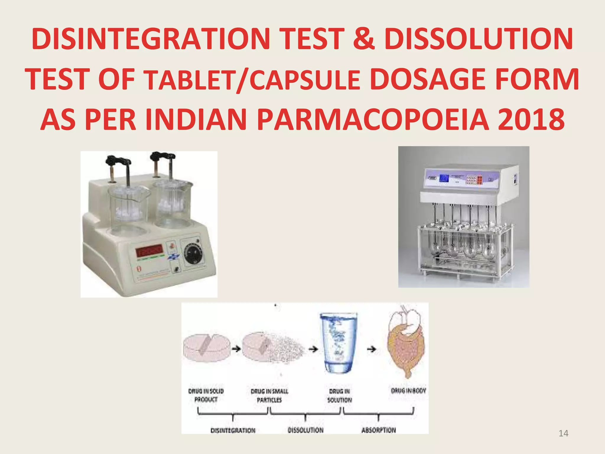 Q.C. tests of tablet dosage form as per the Indian Pharmacopoeia | PPTX