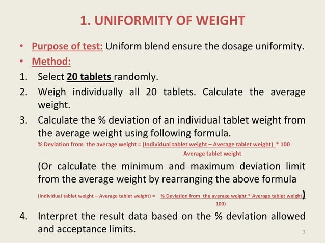 Q.C. tests of tablet dosage form as per the Indian Pharmacopoeia | PPTX ...
