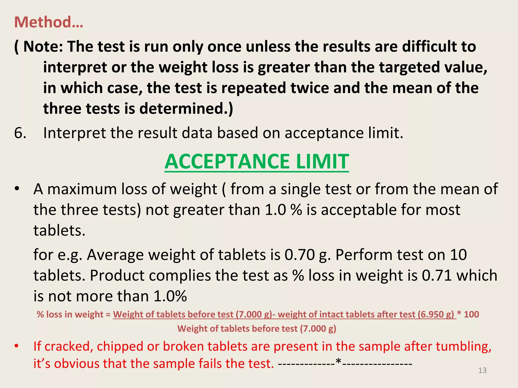 Q.c. tests of tablet dosage form as per indian pharmacopoeia 2018 | PPTX