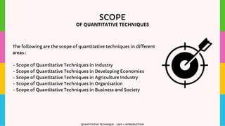 205 - Quantitative Techniques [Unit 1: Introduction] [BBA II, Rajasthan ...