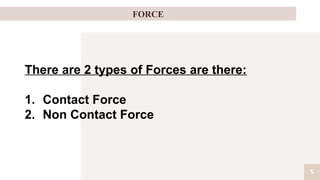 Forces and types. contact force and non contact forses | PPTX