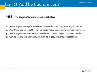 Q-Aud -Mobile Audit, Process Check and Inspection Software | PDF
