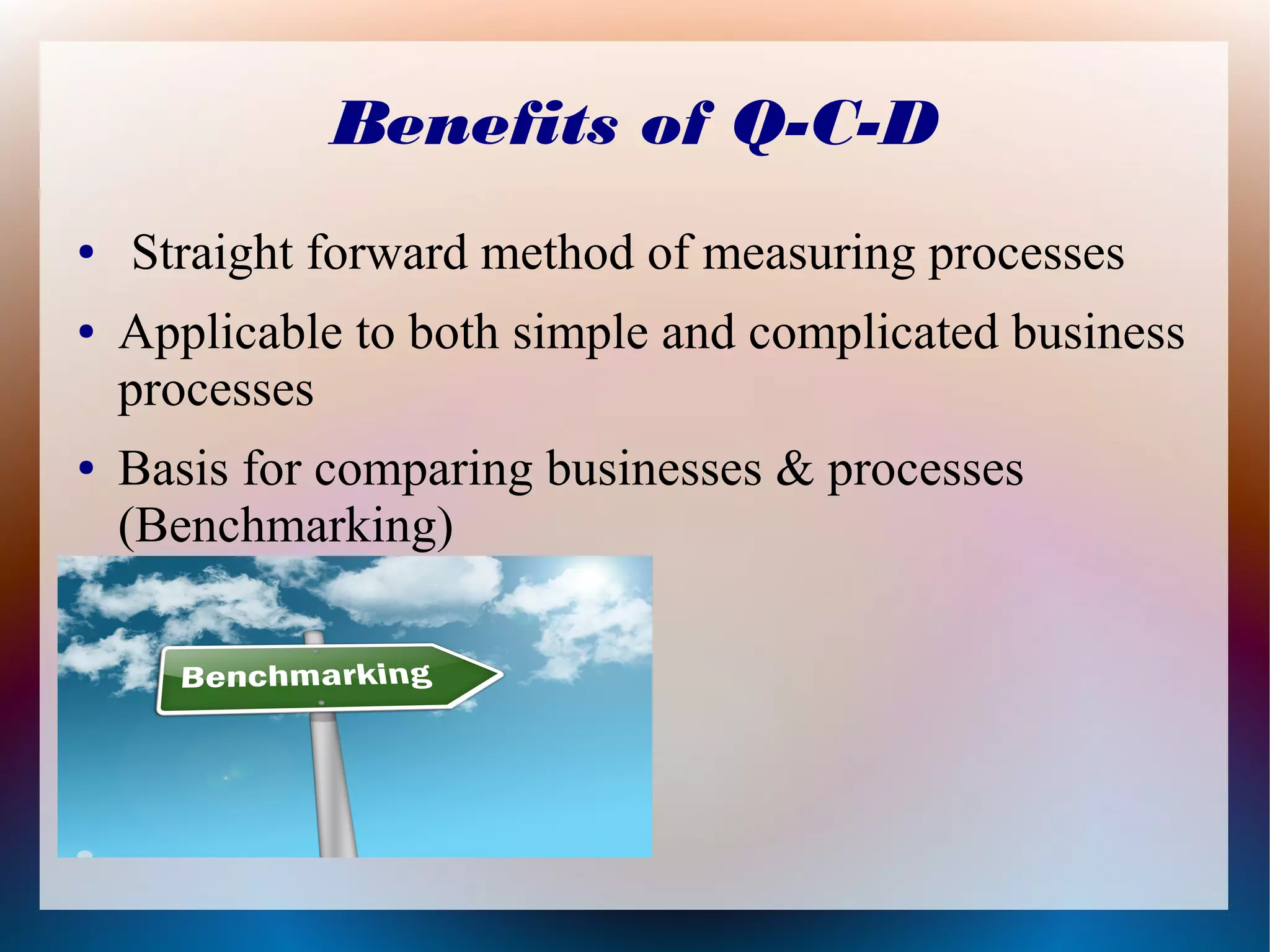 Quality (Q), Cost (C), Delivery (D)---Q-C-D | ODP