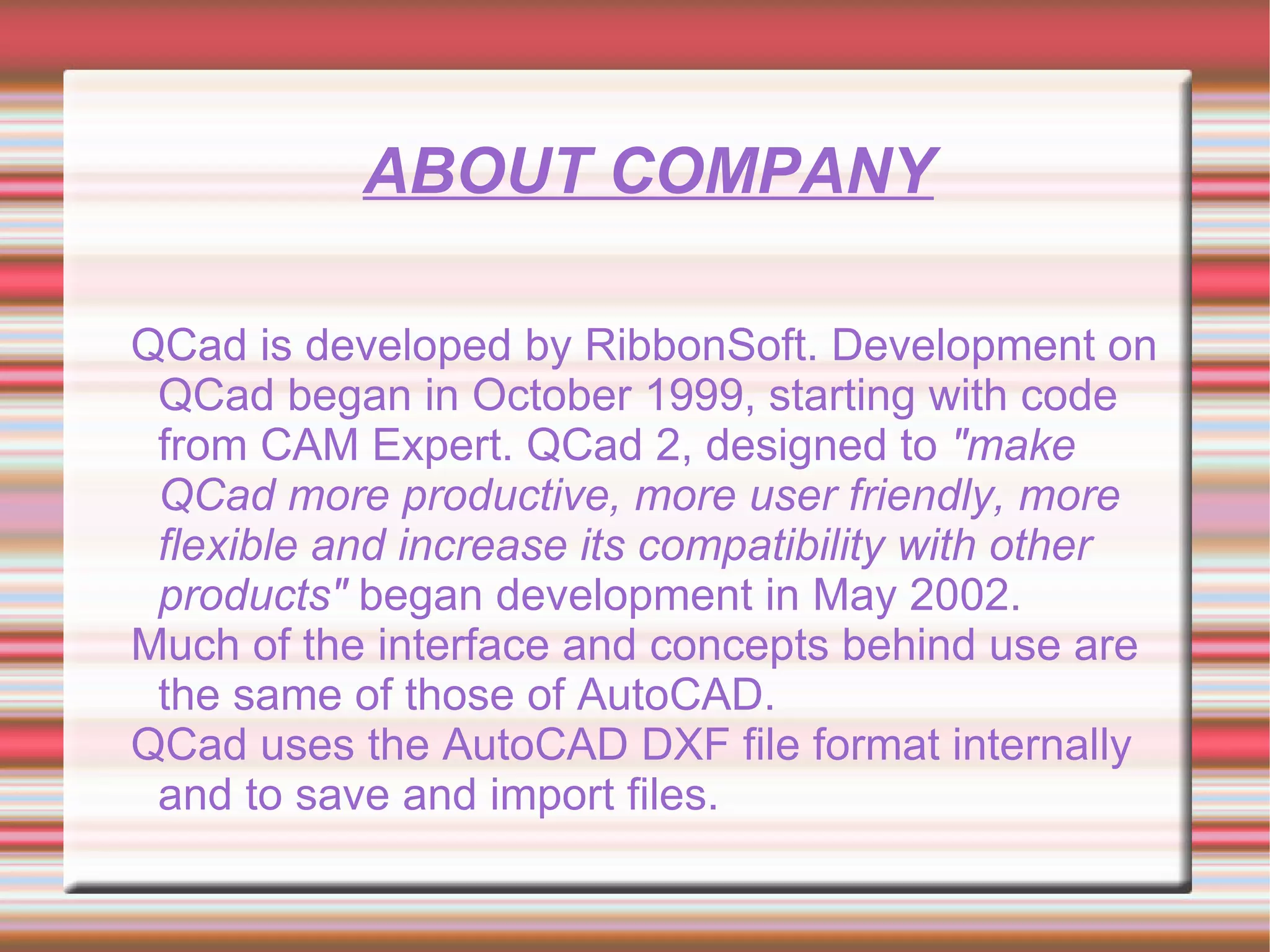 Q Cad Presentation | ODP