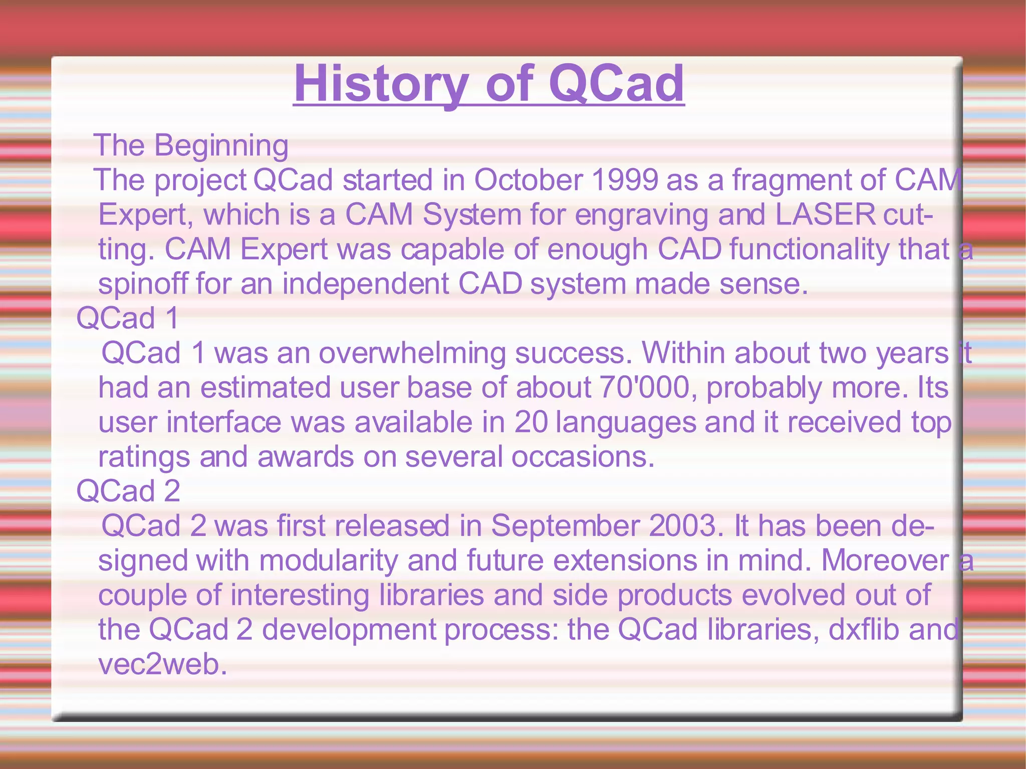 Q Cad Presentation | ODP | Desktop Publishing | Computer Software and ...
