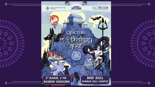 Q-Factor Mythology Quiz-1st March 2025, Quiz Club NITW | PDF