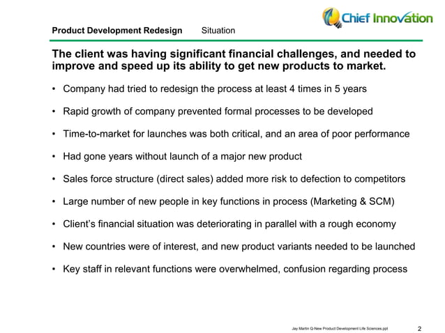 Case Study: Product Development Redesign for Life Science client | PPT
