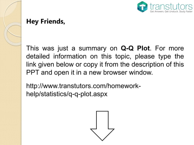 Q-Q Plot | Statistics | PPTX