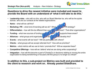 Case Study: Strategy / Strategic Plan for Charity / Non-Profit | PPT