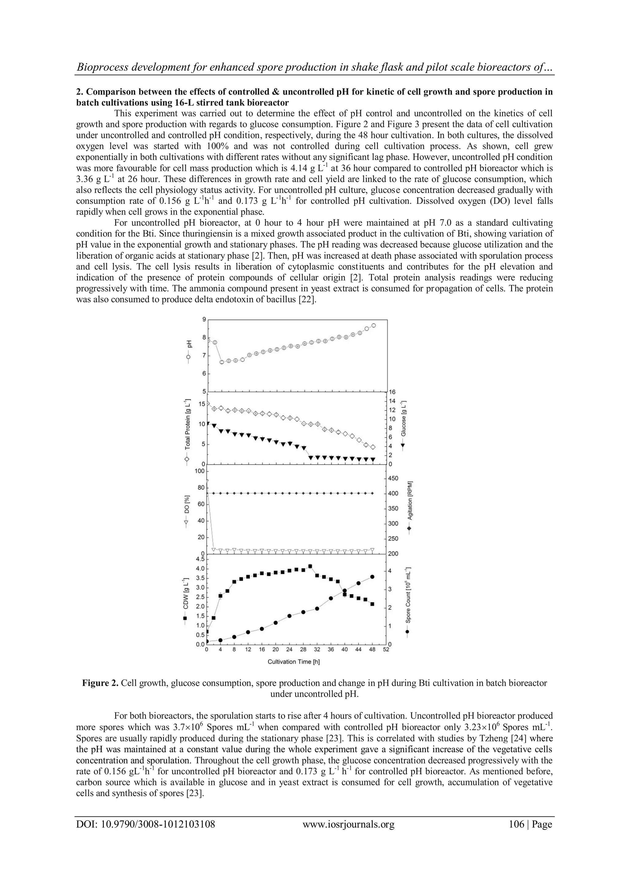 Bioprocess Development For Enhanced Spore Production In Shake Flask And Pilot Scale Bioreactors