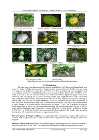 Variation Of Phytolith Morphotypes Of Some Members Of Cucurbitaceae ...