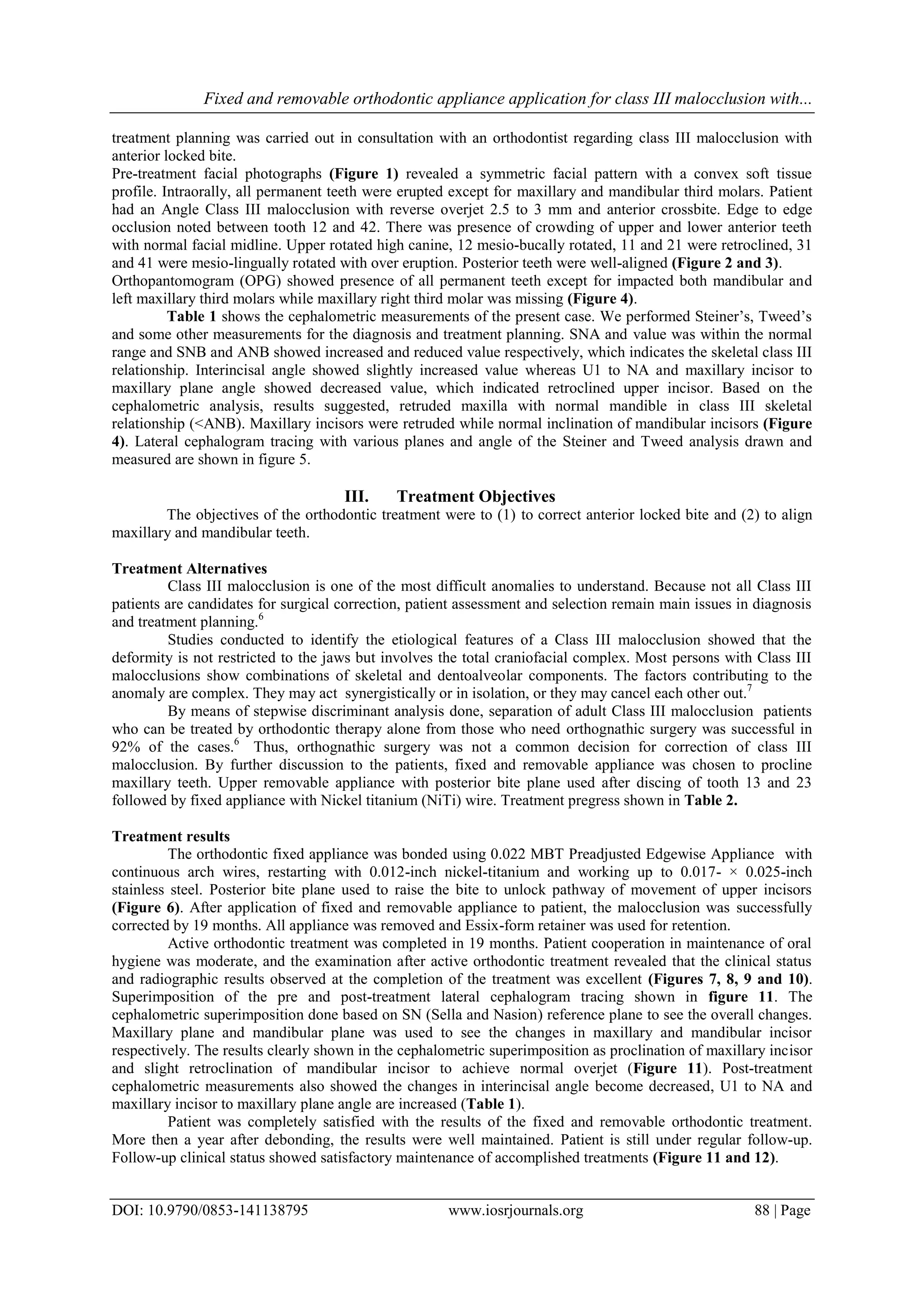 Fixed and removable orthodontic appliance application for class III ...