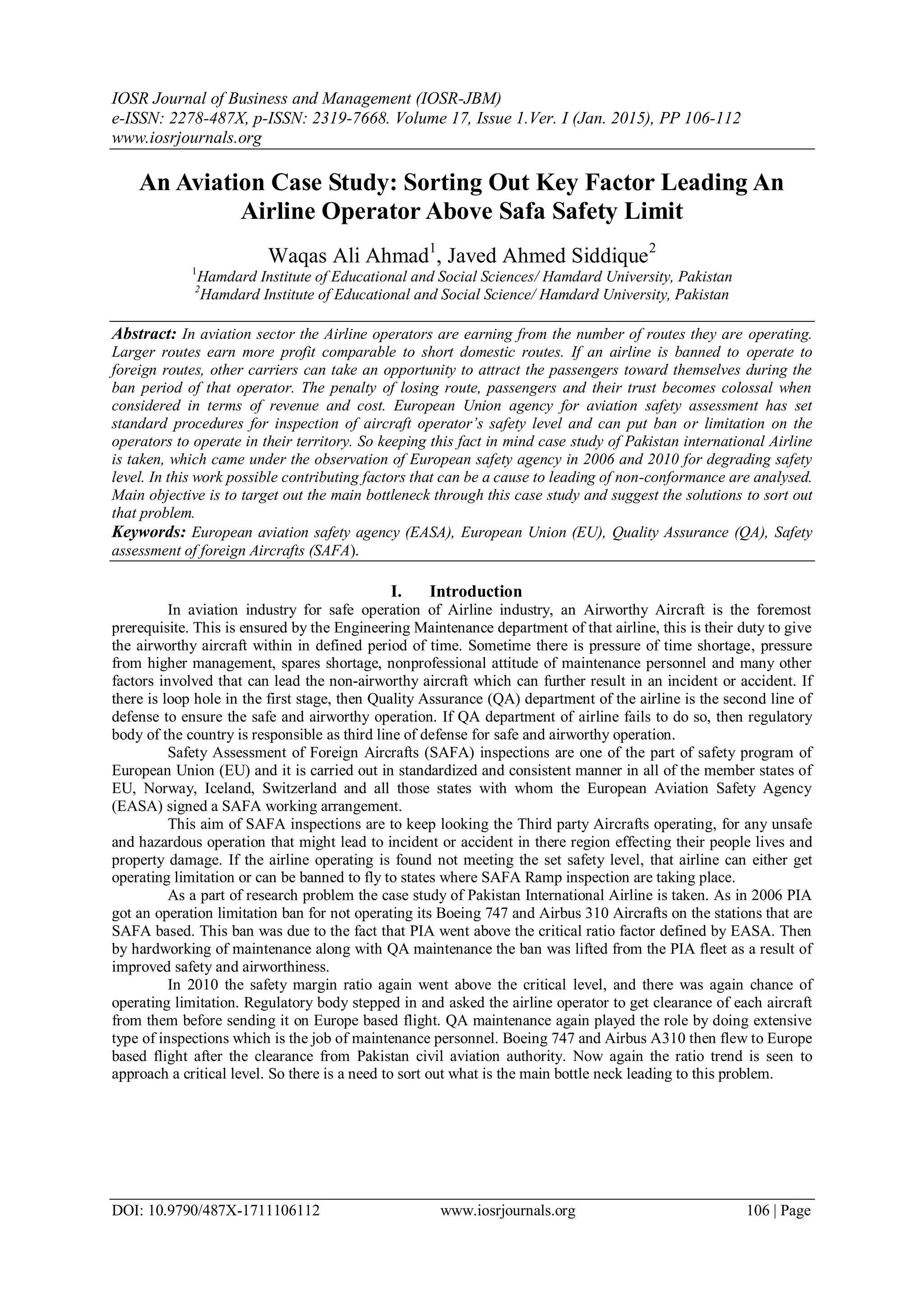 An Aviation Case Study: Sorting Out Key Factor Leading An Airline ...