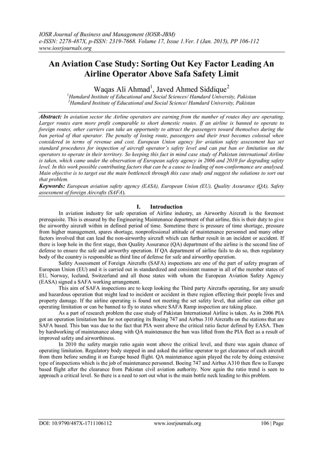 An Aviation Case Study: Sorting Out Key Factor Leading An Airline ...