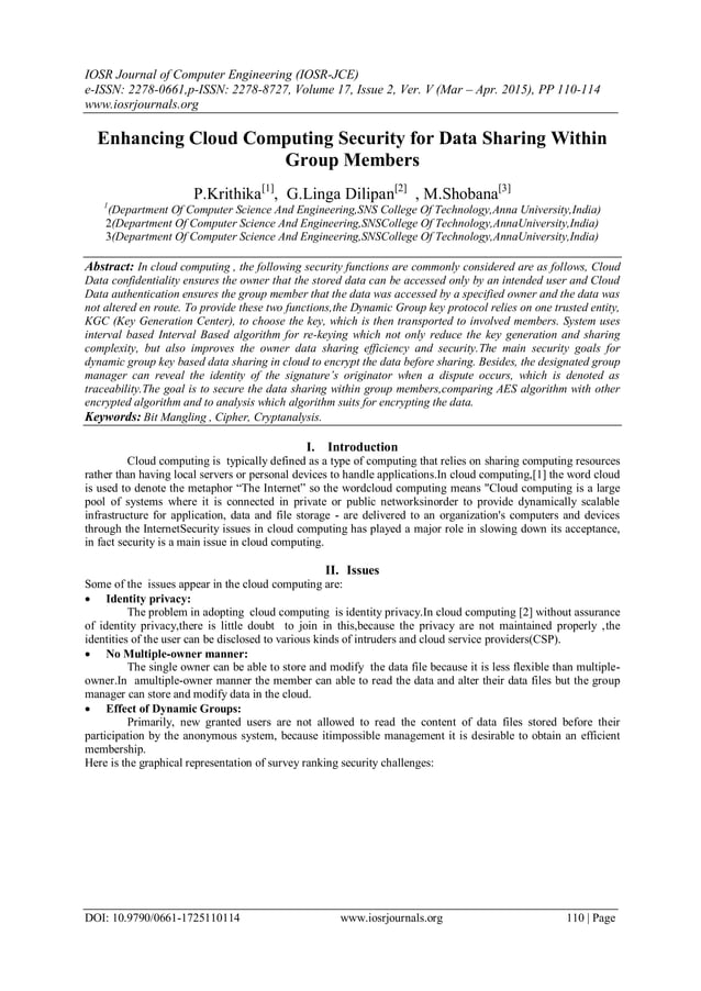 Enhancing Cloud Computing Security for Data Sharing Within Group Members | PDF