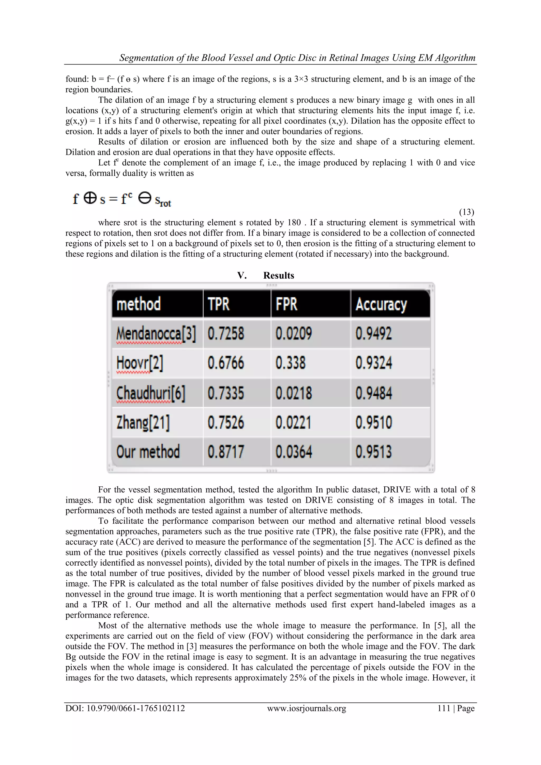 Segmentation of the Blood Vessel and Optic Disc in Retinal Images Using EM Algorithm | PDF