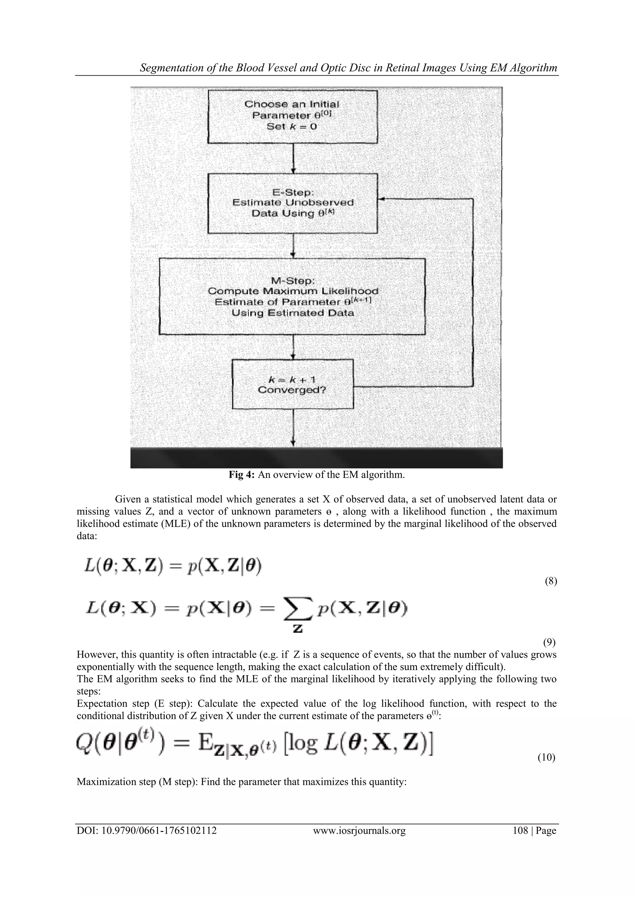 Segmentation of the Blood Vessel and Optic Disc in Retinal Images Using EM Algorithm | PDF