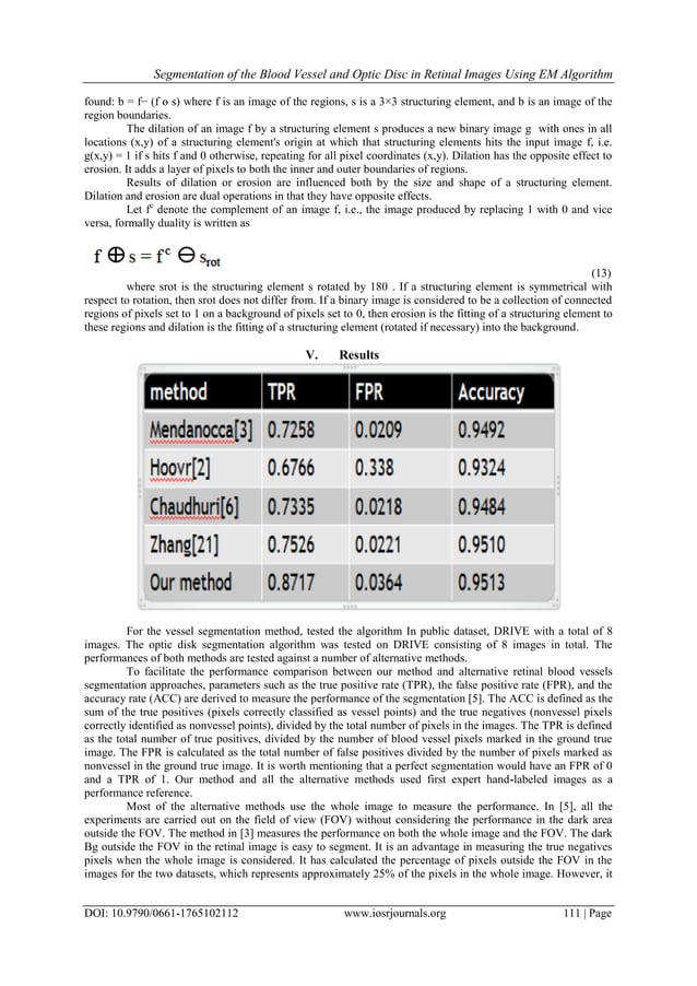 Segmentation of the Blood Vessel and Optic Disc in Retinal Images Using EM Algorithm | PDF