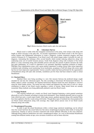 Segmentation of the Blood Vessel and Optic Disc in Retinal Images Using EM Algorithm | PDF