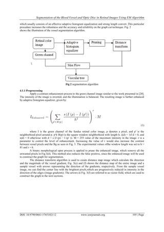 Segmentation of the Blood Vessel and Optic Disc in Retinal Images Using EM Algorithm | PDF