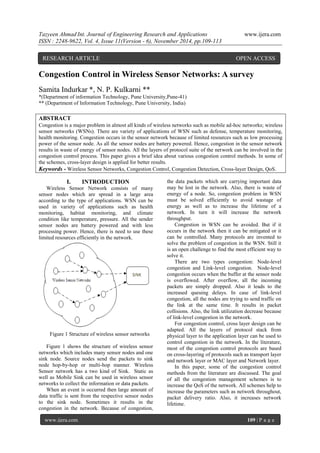 Congestion Control in Wireless Sensor Networks: A survey | PDF