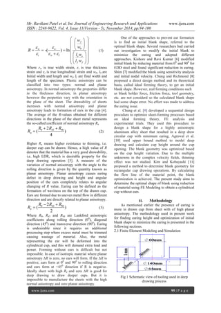 Finite Element Simulation for Determining the Optimum Blank Shape for Deep Drawing Process | PDF