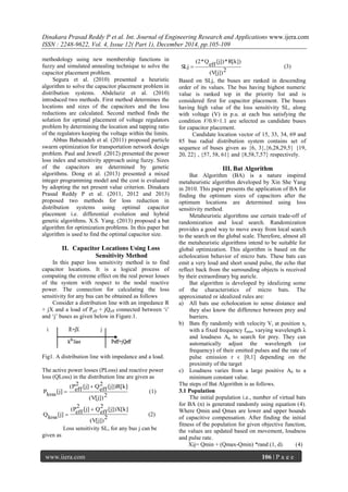 Capacitor Placement Using Bat Algorithm for Maximum Annual Savings in Radial Distribution ...