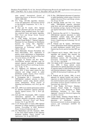 Capacitor Placement Using Bat Algorithm for Maximum Annual Savings in Radial Distribution ...