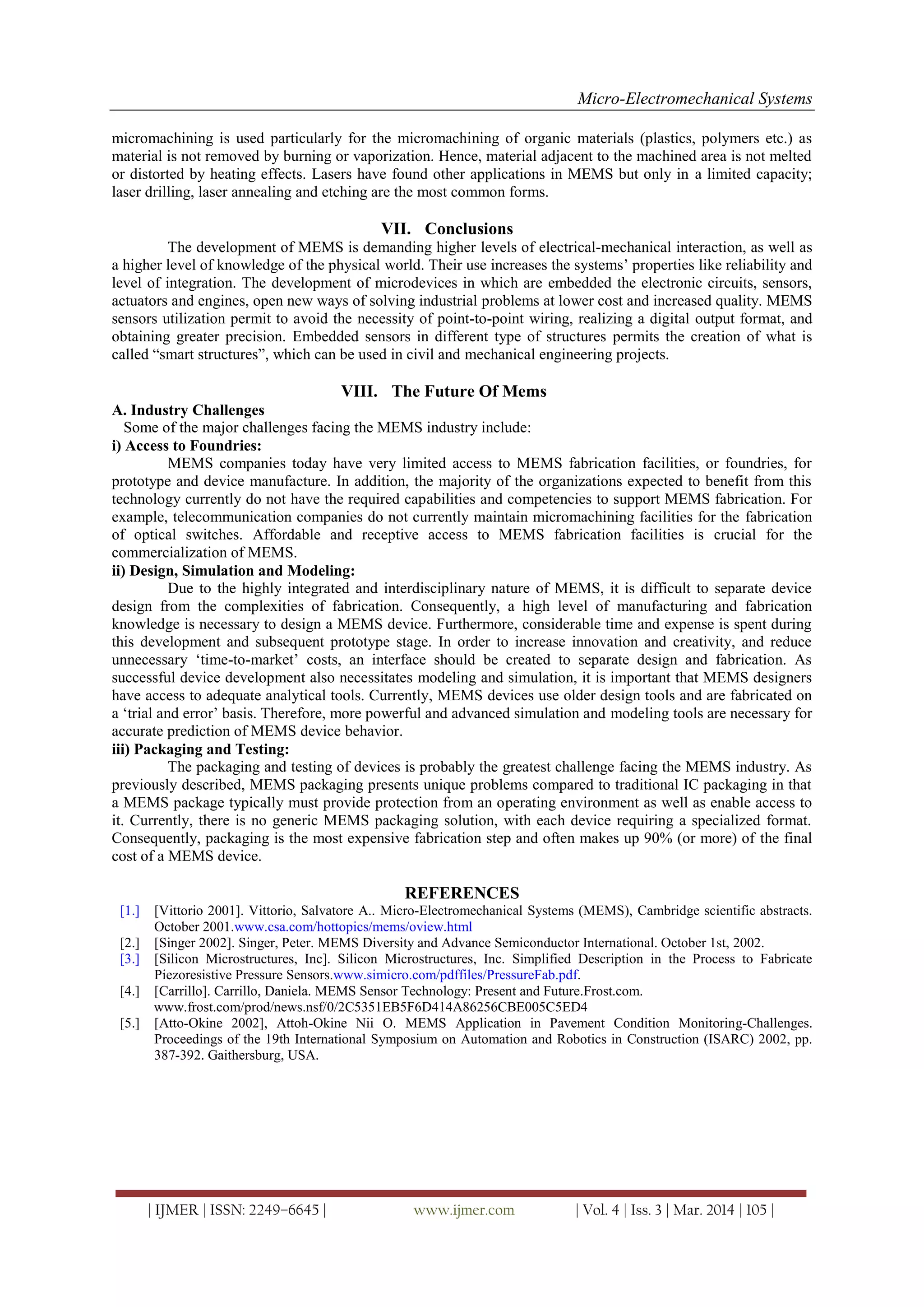 Micro-Electromechanical Systems (Mems) | PDF