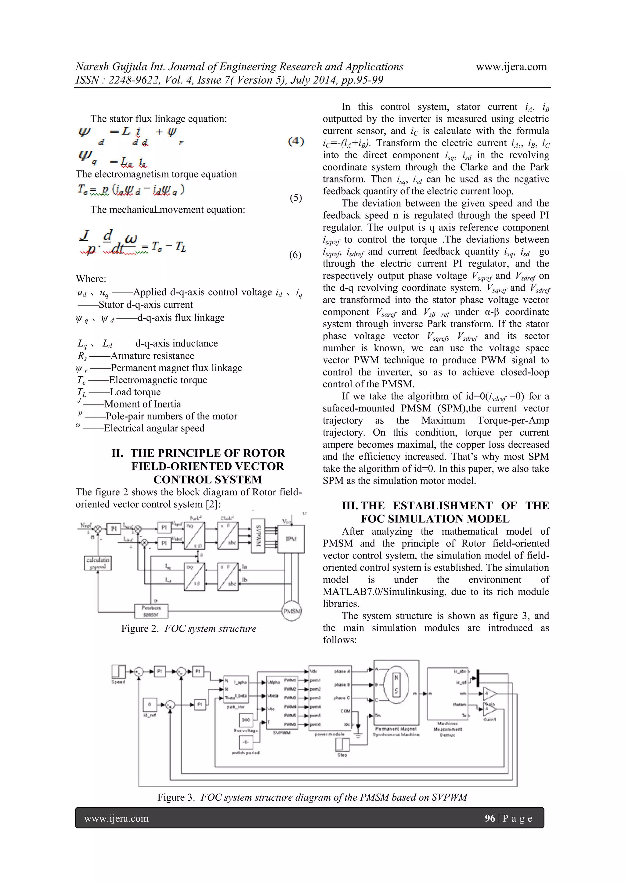 Field-Oriented Control of PMSM Drive Based on SVPWM Using MATLAB | PDF