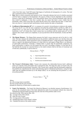 Performance Evaluation of Selected Open – Ended Mutual Funds in India | PDF