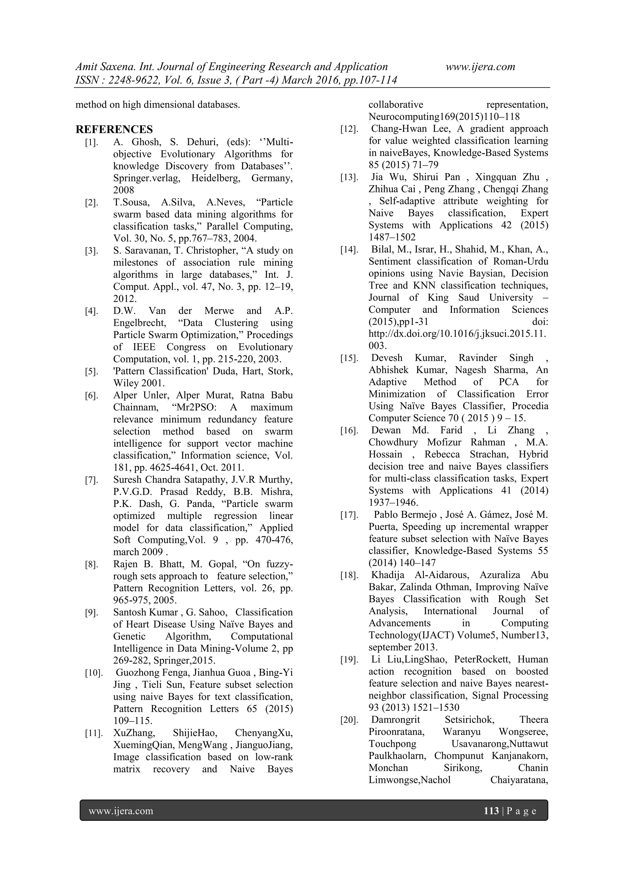 Leave one out cross validated Hybrid Model of Genetic Algorithm and Naïve Bayes for ...