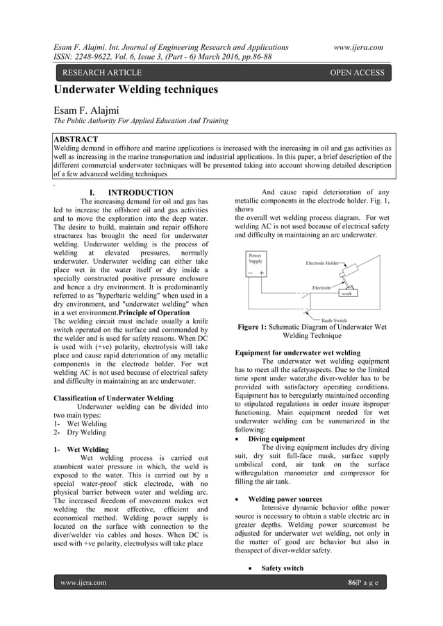 Underwater Welding techniques | PDF