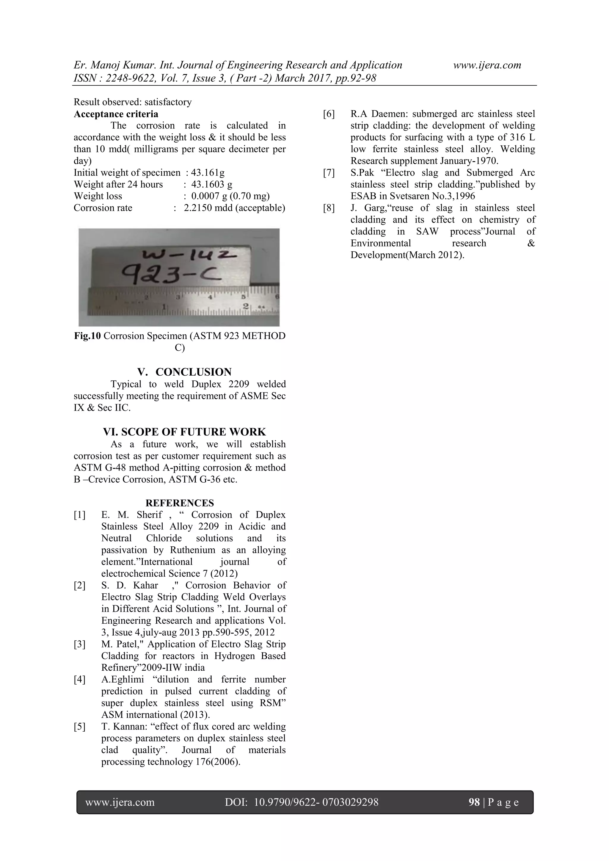 Duplex 2209 Weld Overlay by ESSC Process | PDF