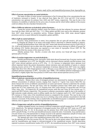 Kinetic study of free and immobilized protease from Aspergillus sp. | PDF