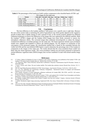 Chronological Calibration Methods for Landsat Satellite Images | PDF ...