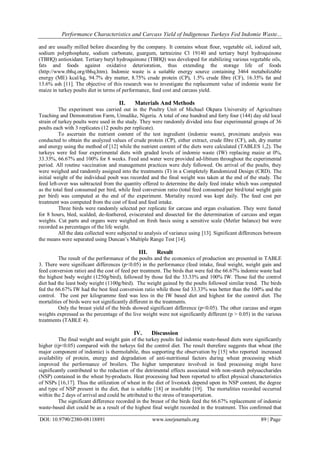 Performance Characteristics and Carcass Yield of Indigenous Turkeys Fed ...