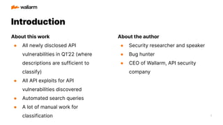 2022 APIsecure_Quarterly Review of API Vulnerabilities | PPT