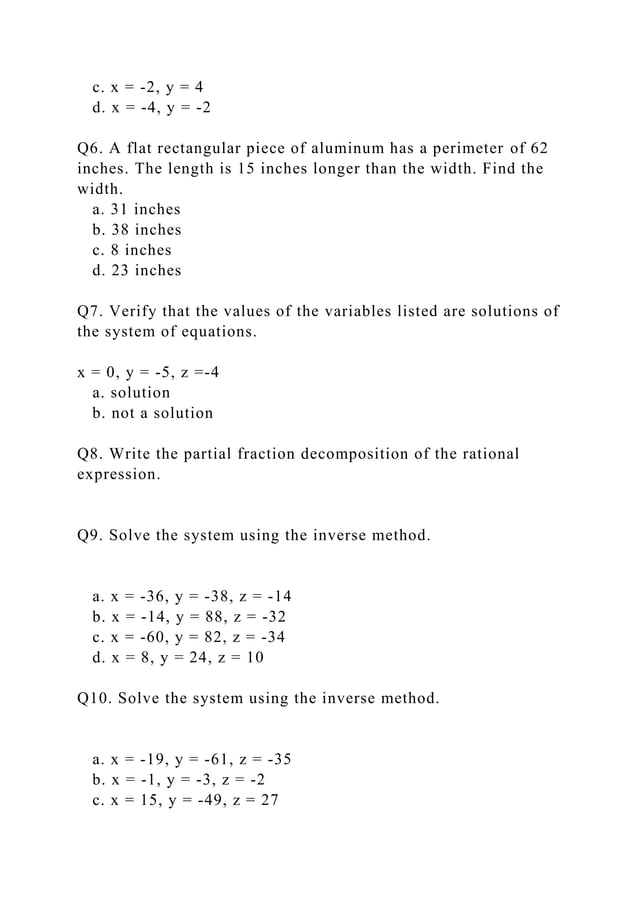 Q1. Determine, without graphing, whether the given quadratic funct.docx