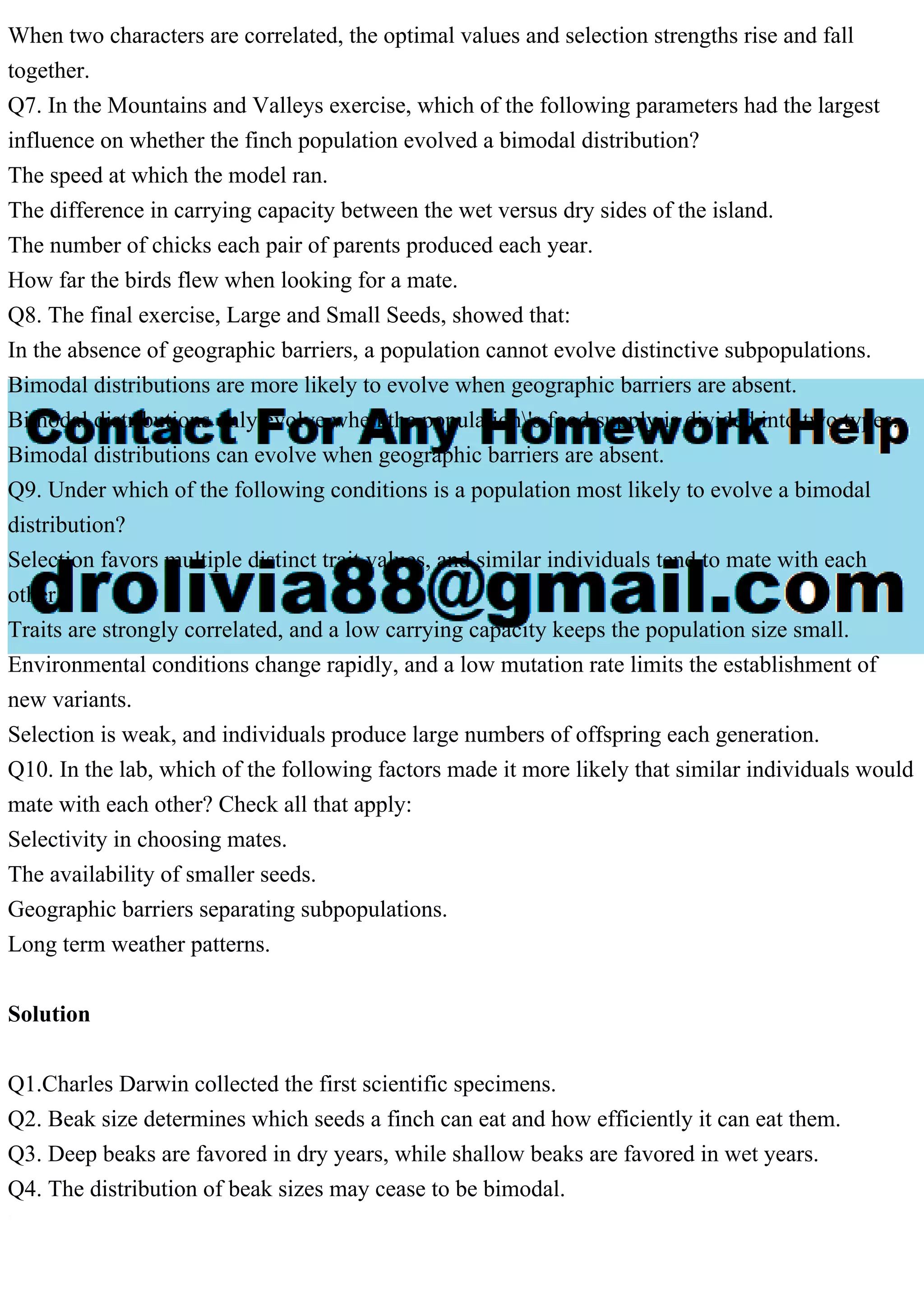 Q1. Why are the birds discussed in this lab called Darwins finches.pdf