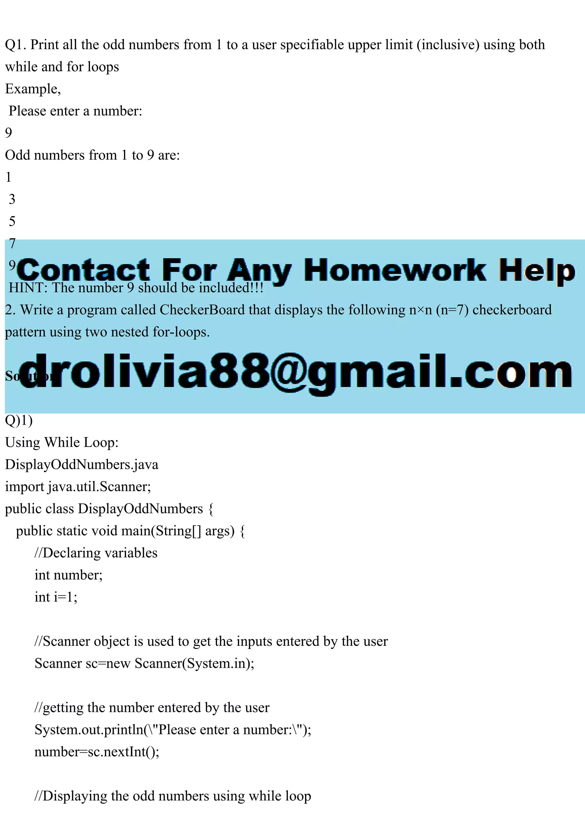 Q1. Print all the odd numbers from 1 to a user specifiable upper lim.pdf