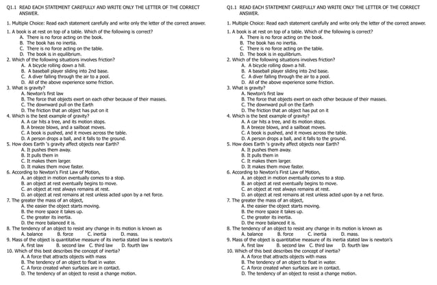 quiz on acceleration, velocity, and speed | DOCX