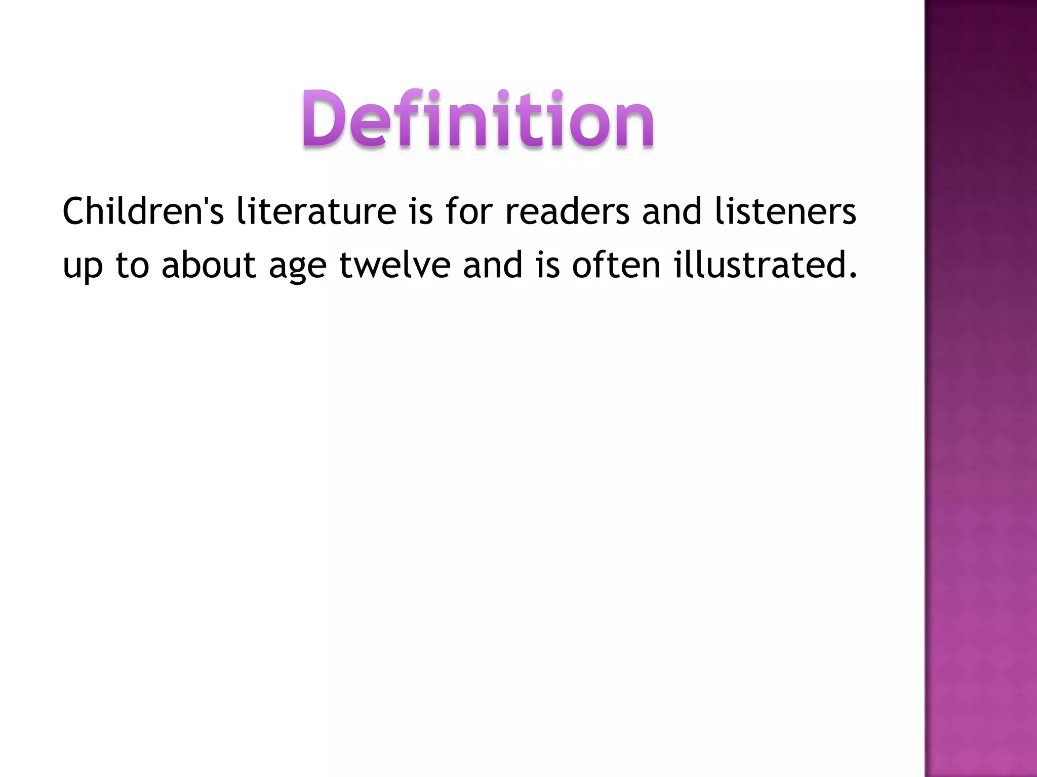 Q1 definition of children's literature | PPTX