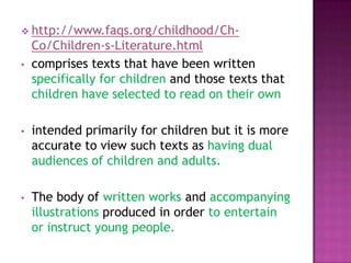 Q1 definition of children's literature | PPTX
