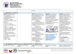 UNANG MARKAHAN SA FILIPINO 9 ARAWANG TALA SA PAGTUTURO | DOCX