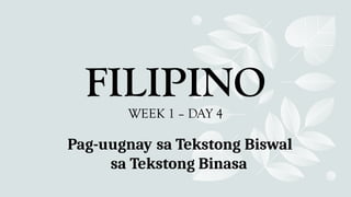 Quarter 1- FILIPINO 4 - WEEK 1 (ALAMAT).pptx